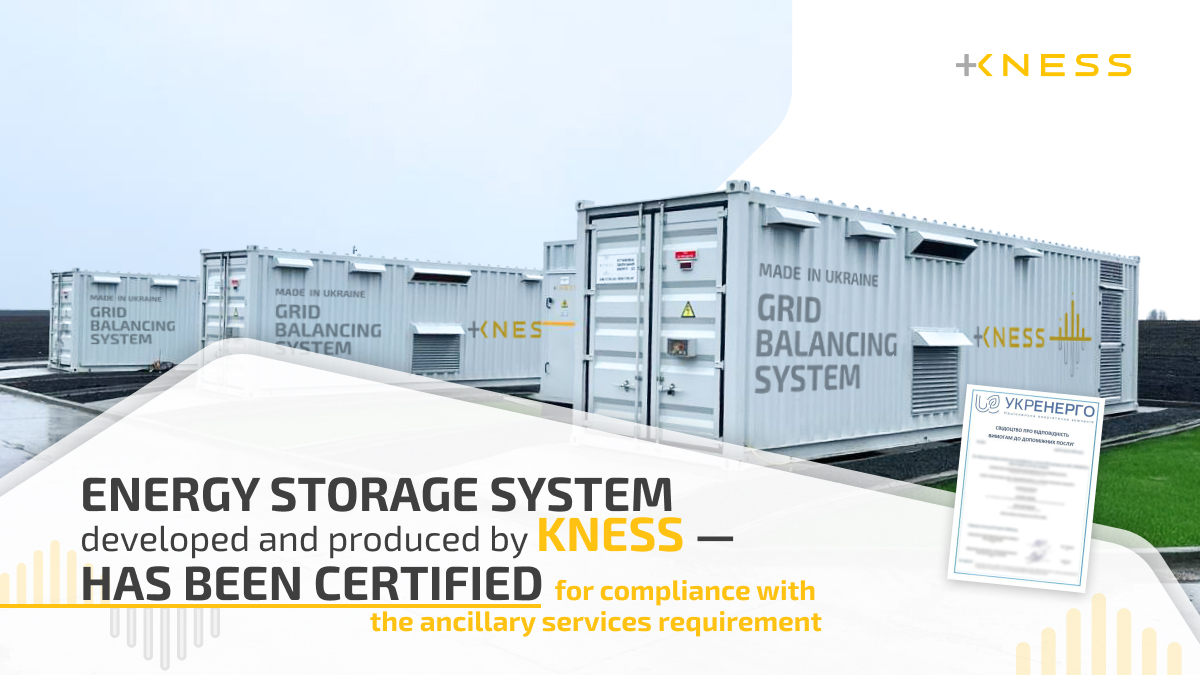 Energy storage system developed and produced by KNESS has been ...